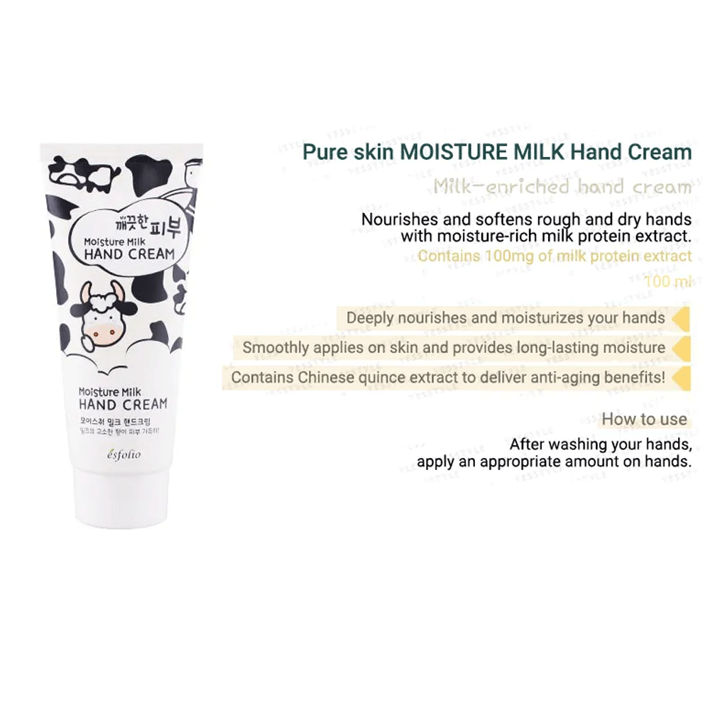 esfolio Pure Skin Moisture Milk Hand Cream 100ml | DODO SKIN – DODOSKIN