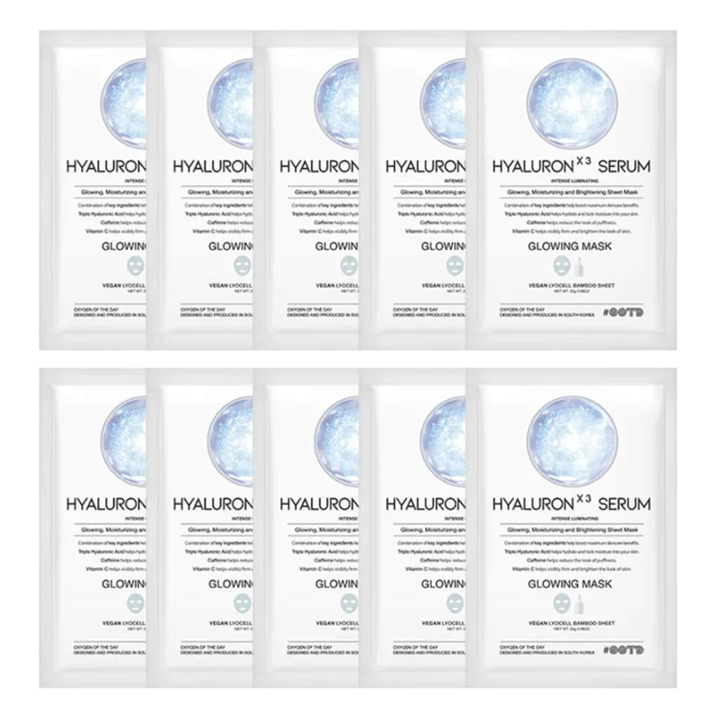 OOTD Hyaluron X3 Serum Glowing Mask Set 25g * 10 sheets | DODO SKIN ...