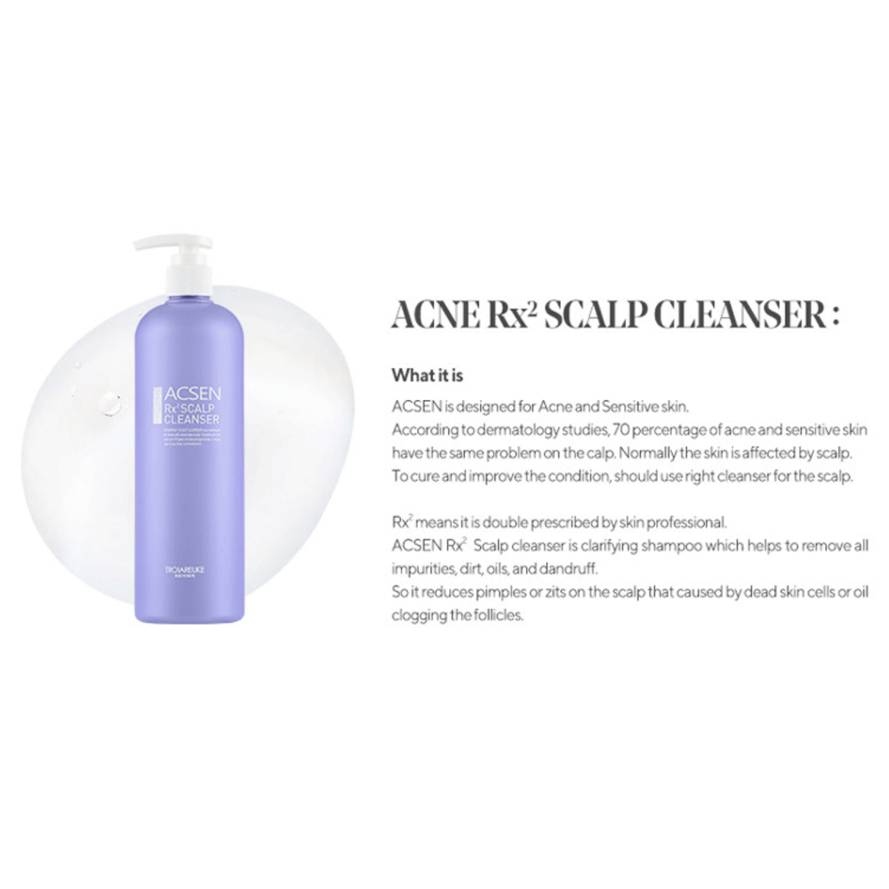 TROIAREUKE ACSEN Rx2 Scalp Cleanser 500ml | DODO SKIN – DODOSKIN