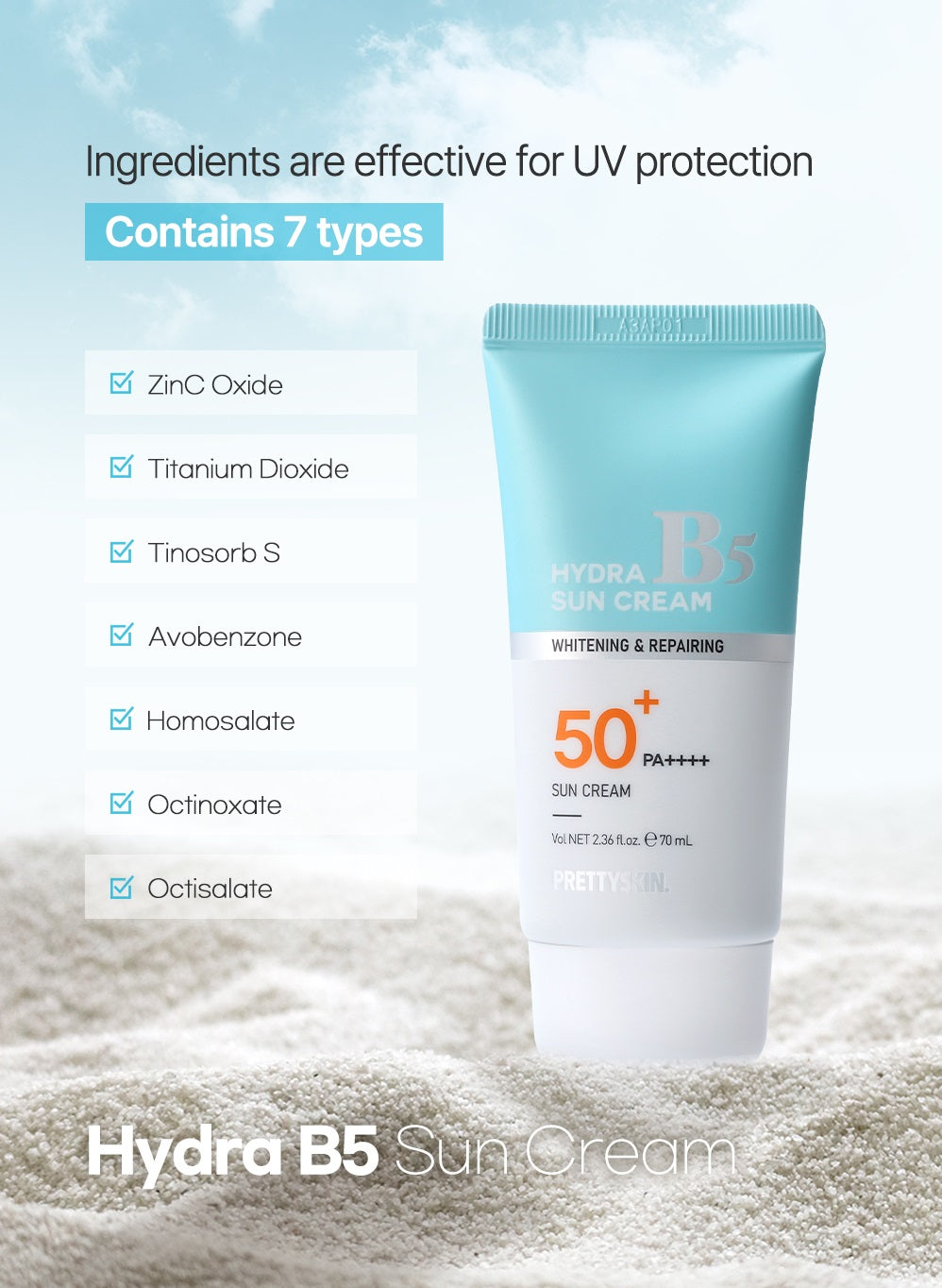 PRETTYSKIN Hydra B5 Sun Cream 70ml | DODO SKIN – DODOSKIN