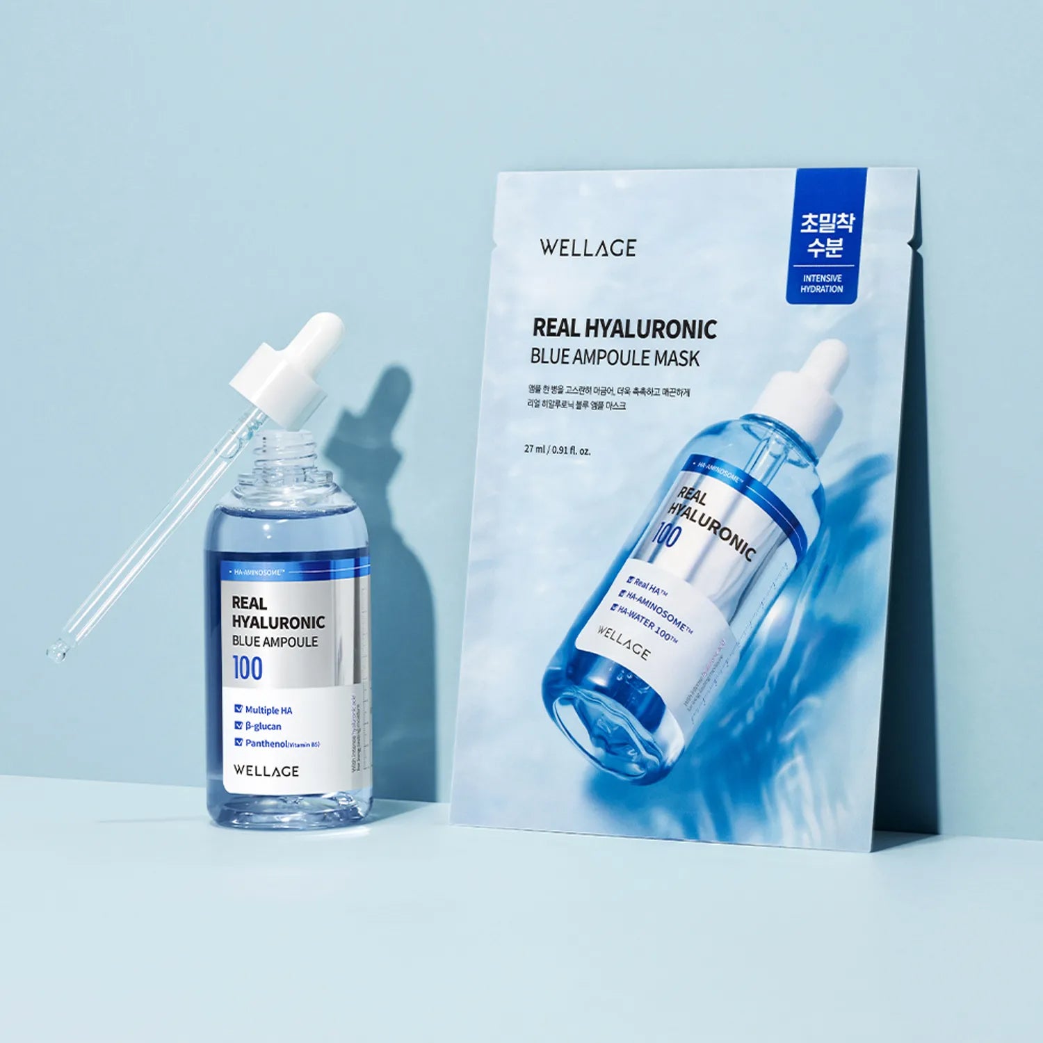 WELLAGE Real Hyaluronic Blue Ampoule Mask 0.27ml * 5ea | DODO SKIN ...