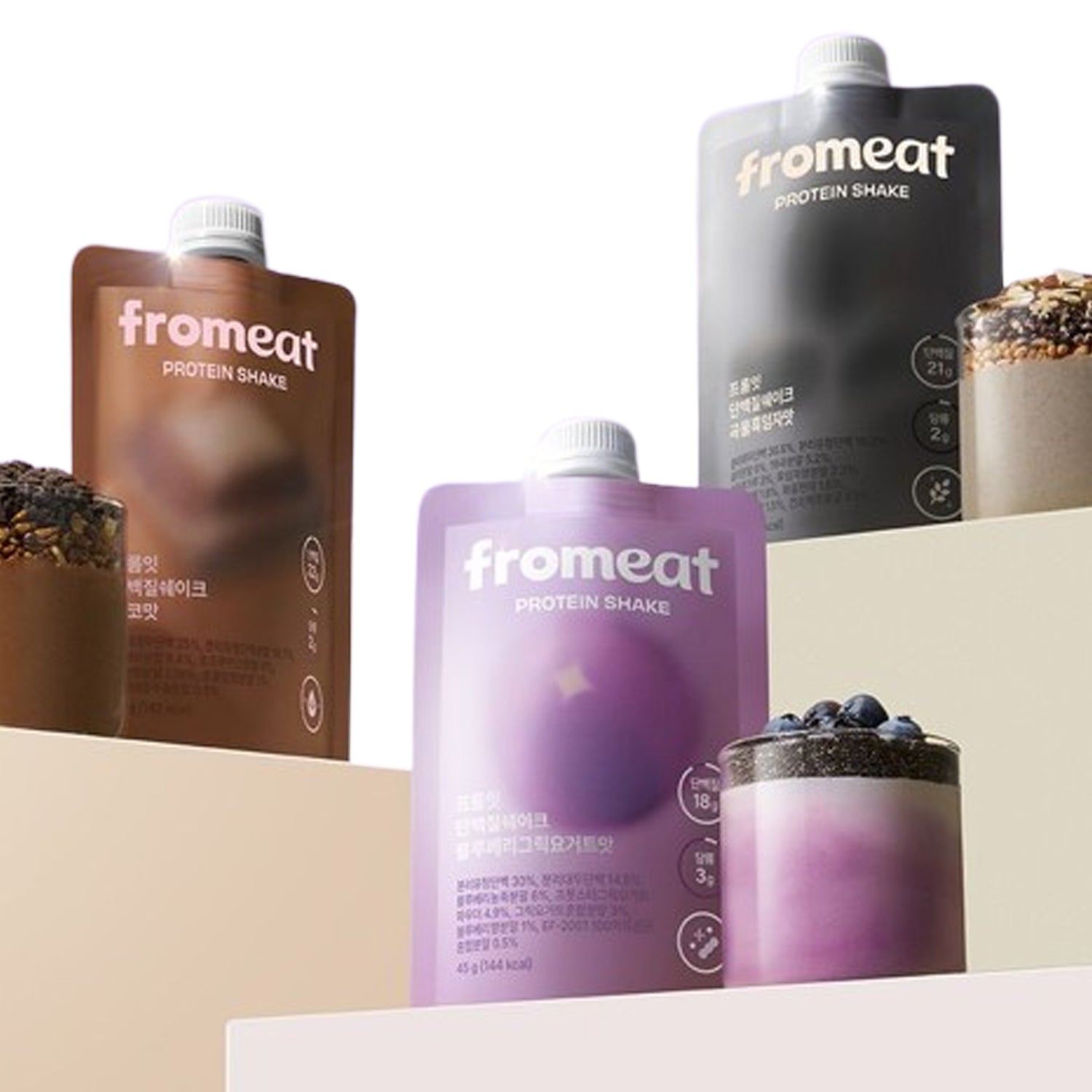 Fromeat [1 Set/7 Packs] Portable Protein Shake Pouch (Choose 1 from 3 ...