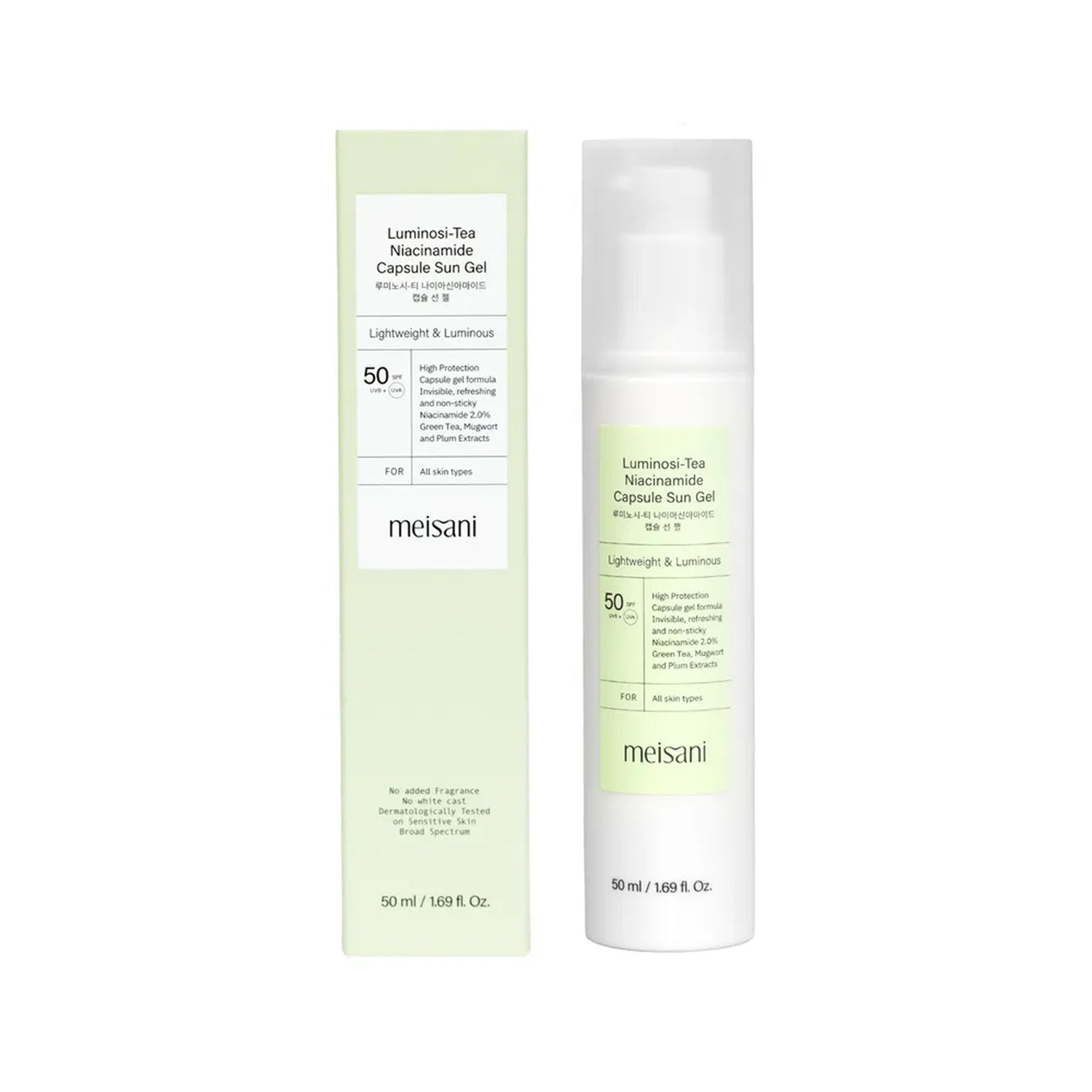 Meisani Luminosi-Tea Niacinamide Capsule Sun Gel 50ml | DODO SKIN ...