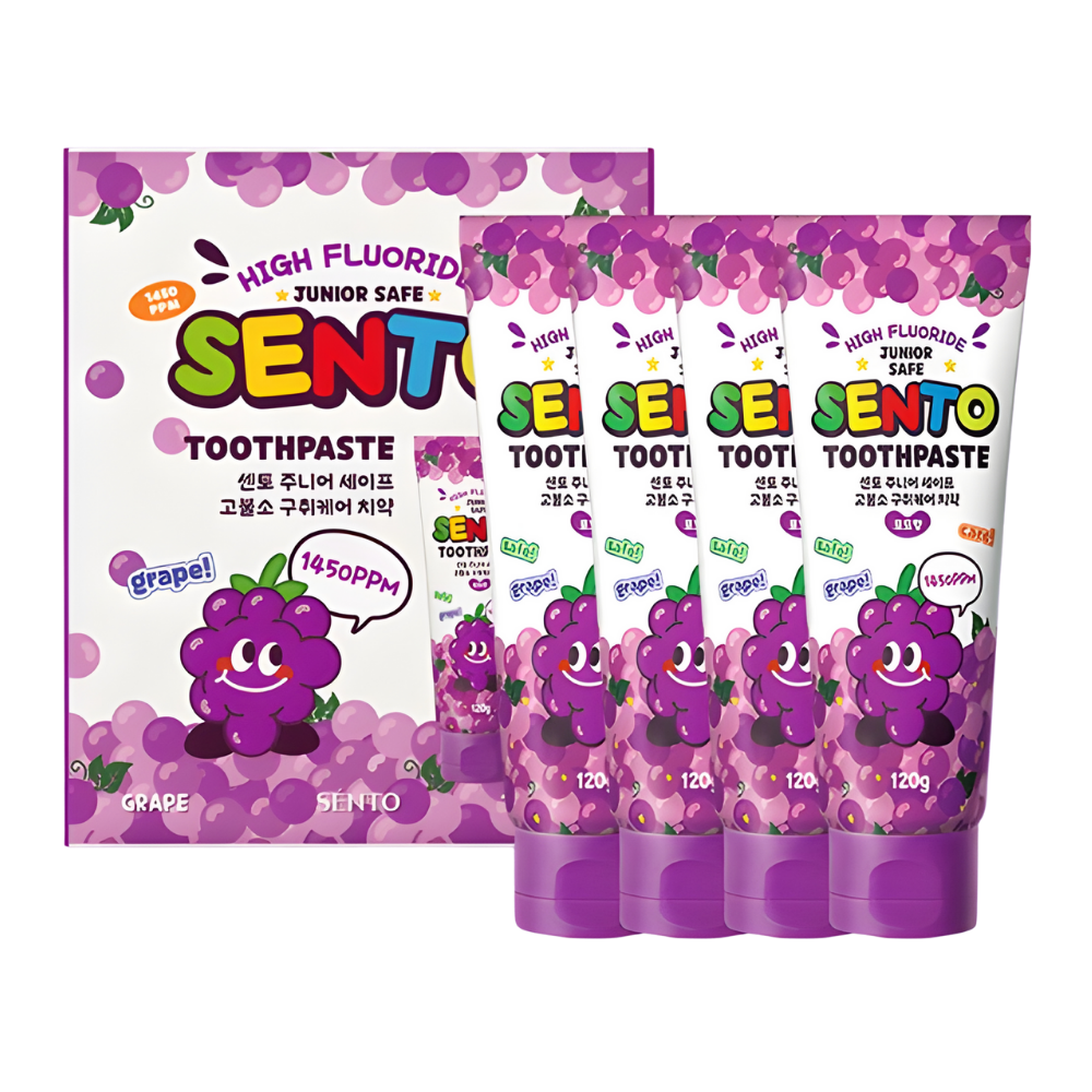 SENTO Junior Safe High-Fluoride Bad Breath Care Kids Toothpaste (Grape ...